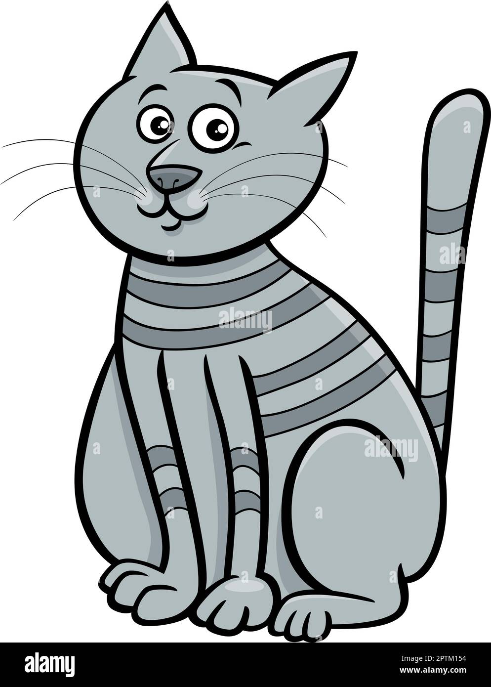 cartoon gray tabby cat comic animal character Stock Vector Image & Art ...