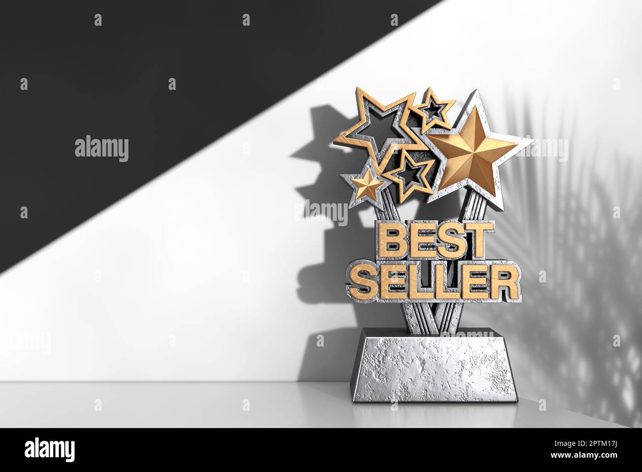 Golden Best Seller Business Award Trophy on a White Product ...