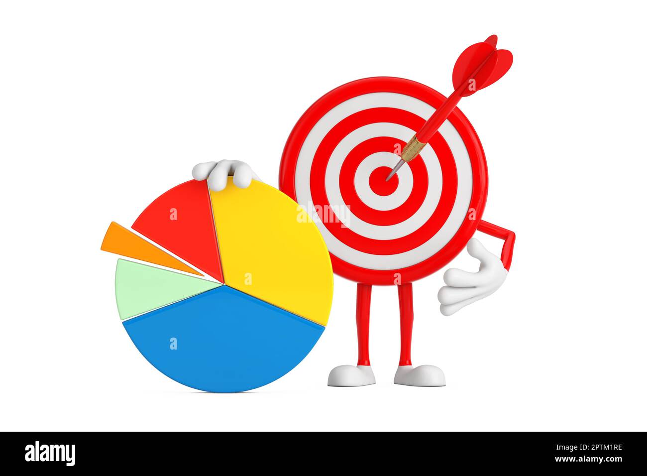 Archery Target and Dart in Center Cartoon Person Character Mascot with ...