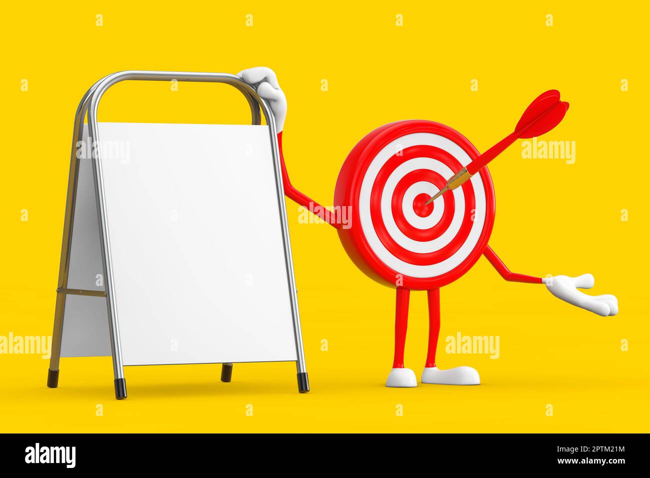 Archery Target and Dart in Center Cartoon Person Character Mascot with ...