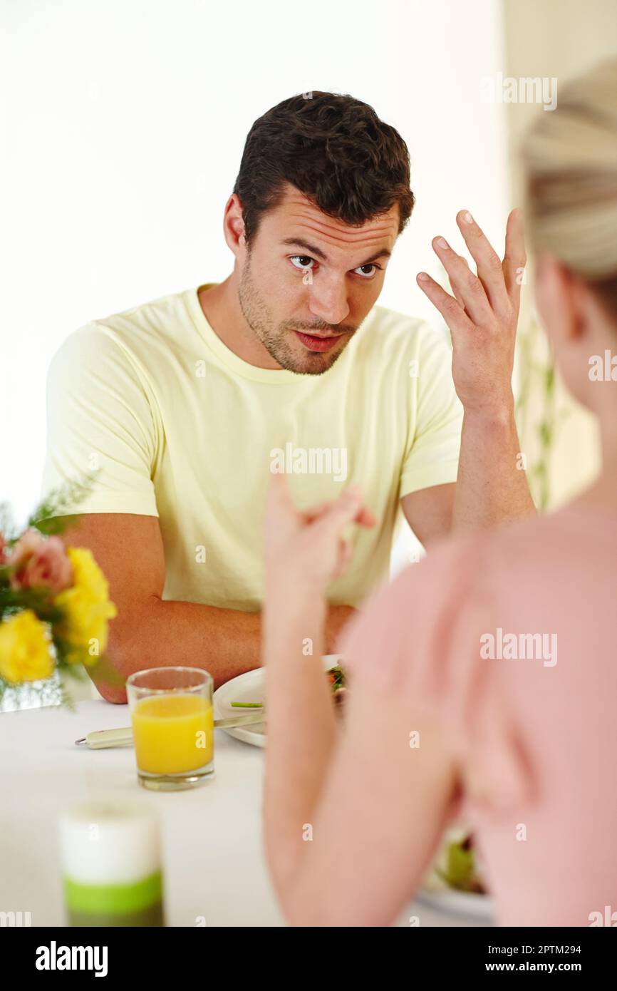 Man frustrated dining table hi-res stock photography and images - Alamy