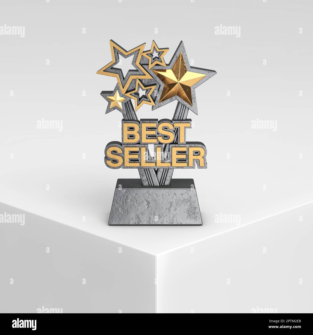 Golden Best Seller Business Award Trophy on a White Product ...