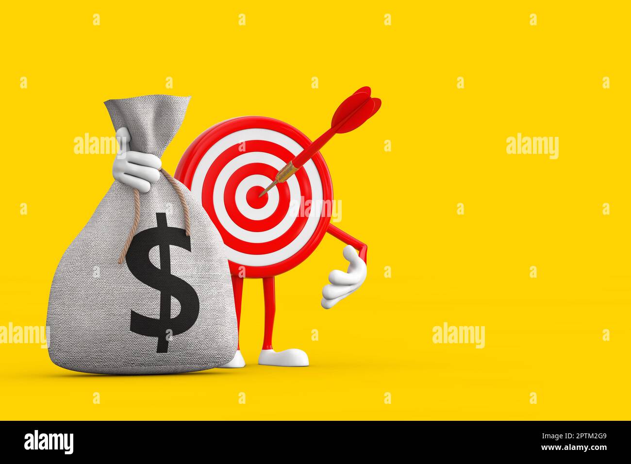Archery Target and Dart in Center Cartoon Person Character Mascot with ...