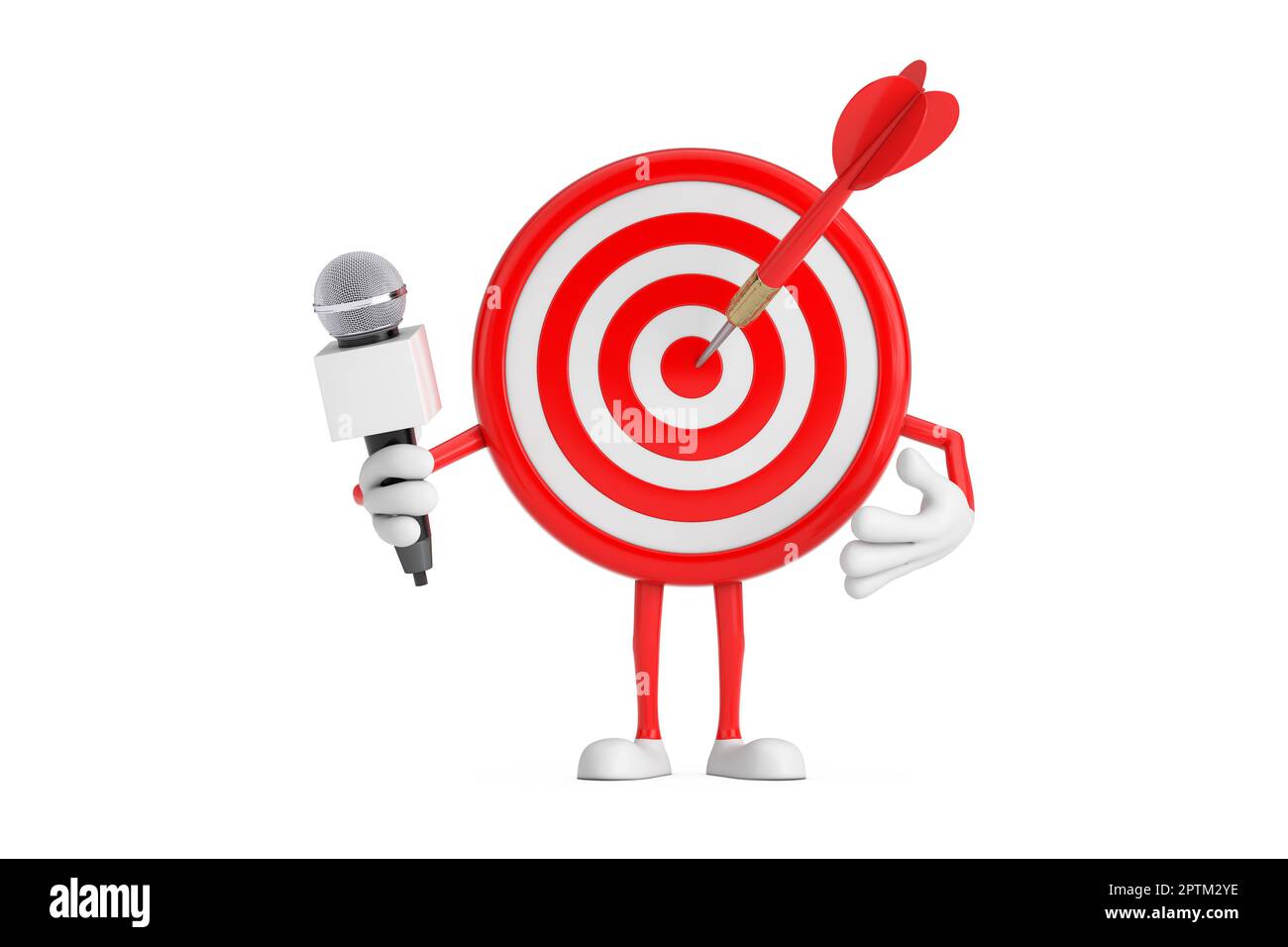 Archery Target and Dart in Center Cartoon Person Character Mascot with ...