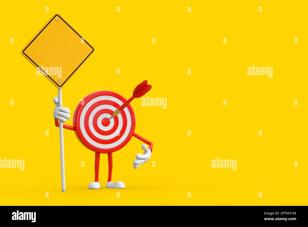 Archery Target and Dart in Center Cartoon Person Character Mascot and ...