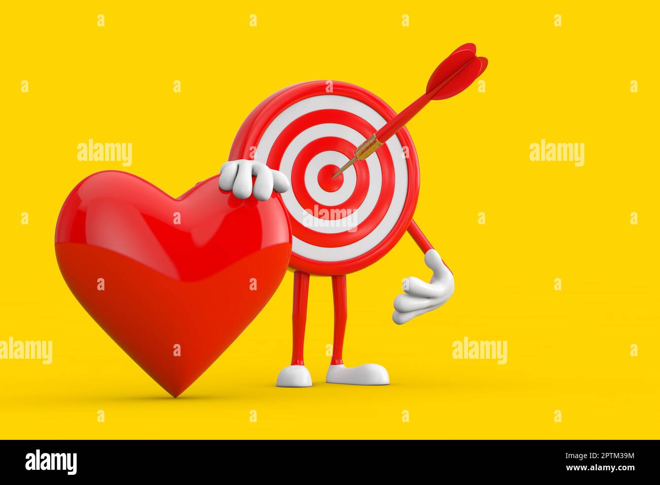 Archery Target and Dart in Center Cartoon Person Character Mascot with ...