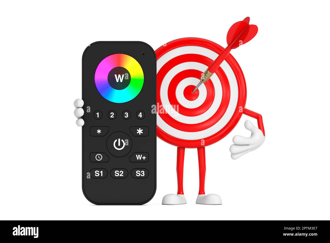 Archery Target and Dart in Center Cartoon Person Character Mascot with ...