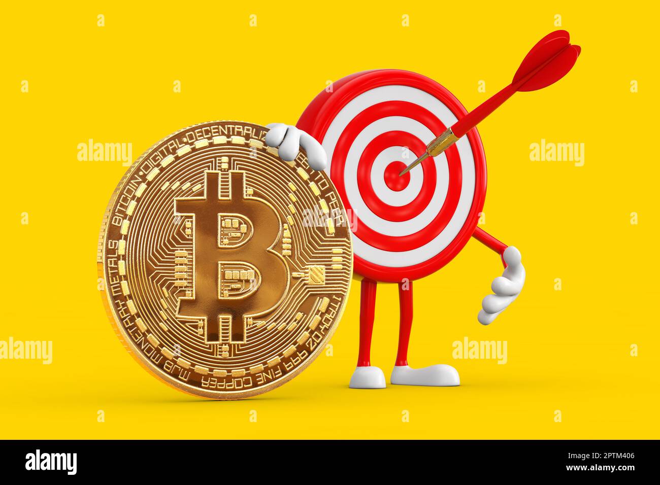 Archery Target and Dart in Center Cartoon Person Character Mascot with ...