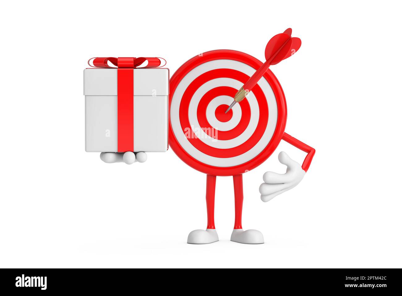 Archery Target and Dart in Center Cartoon Person Character Mascot and ...