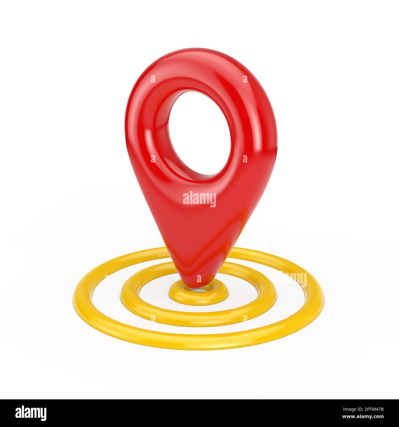 Cartoon Target Red Map Pointer Pin on a white background. 3d Rendering ...