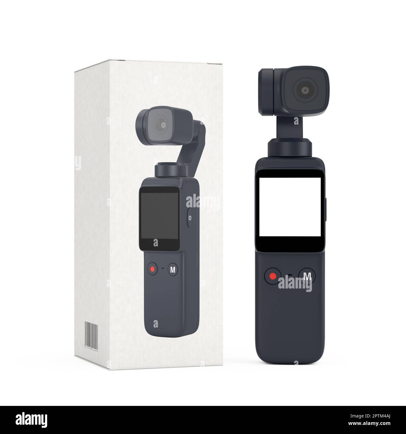 Pocket Handheld Gimbal Action Camera with White Cardboard Package Box ...