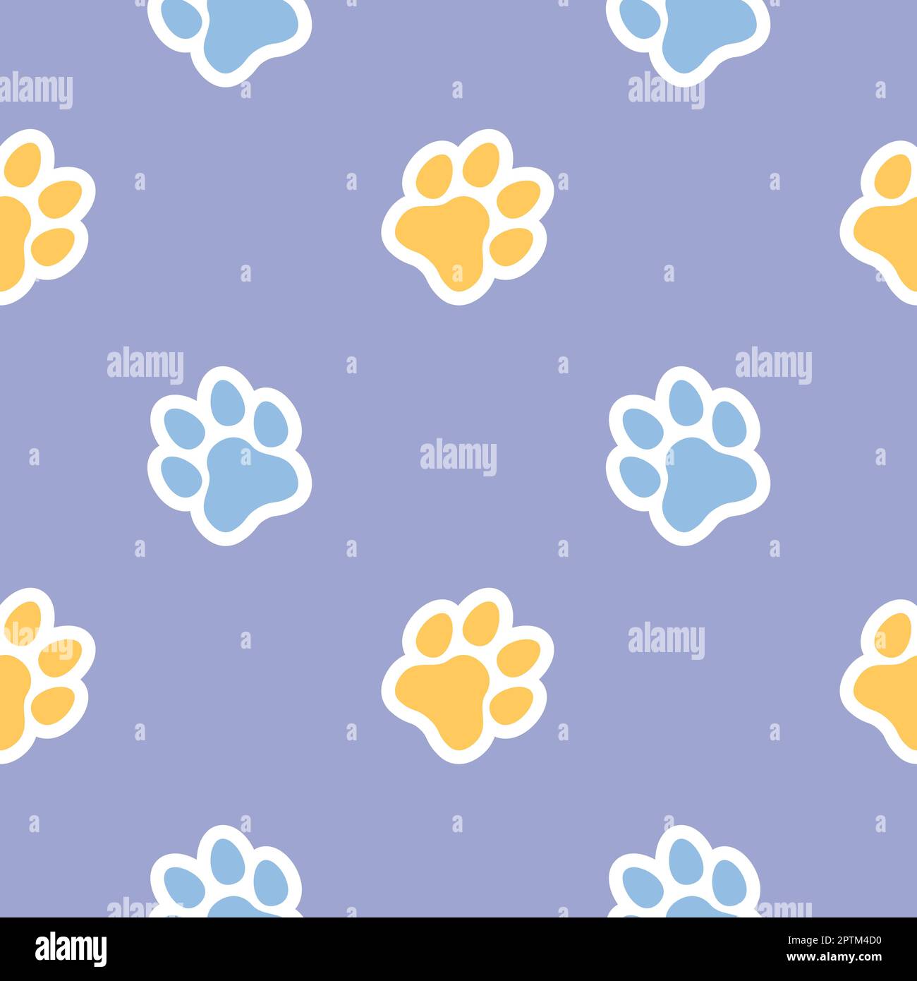 Dog and Cat paw seamless pattern vector doodle abstract animal ...