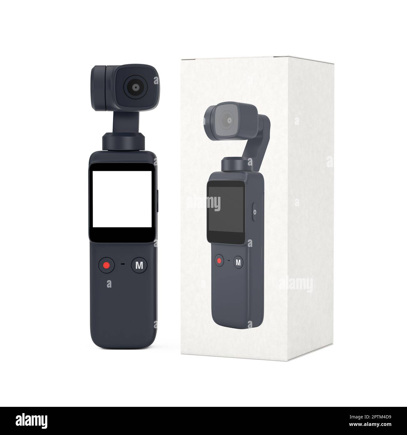 Pocket Handheld Gimbal Action Camera with White Cardboard Package Box ...