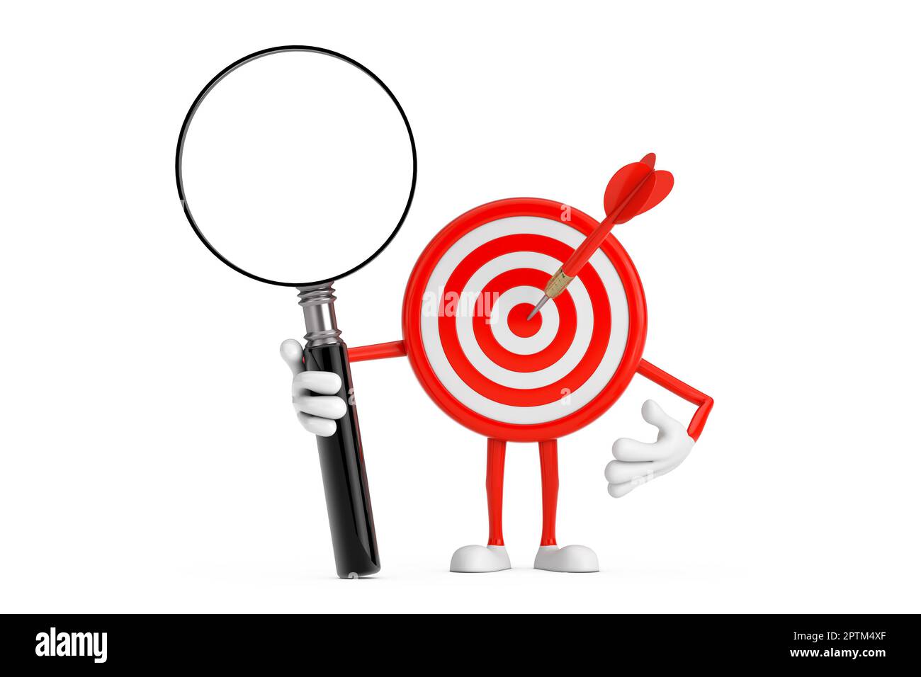 Archery Target and Dart in Center Cartoon Person Character Mascot with ...