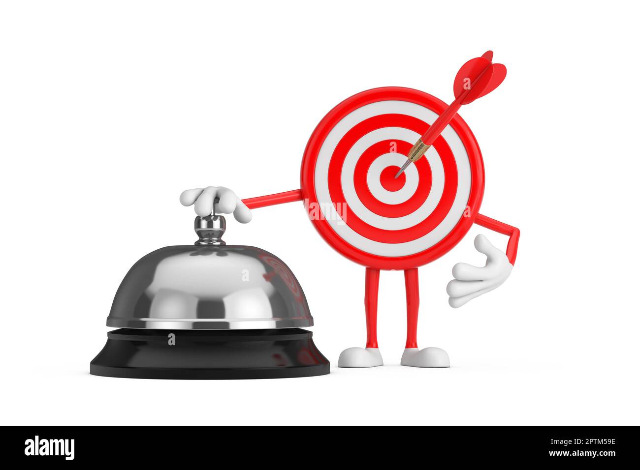 Archery Target and Dart in Center Cartoon Person Character Mascot with ...