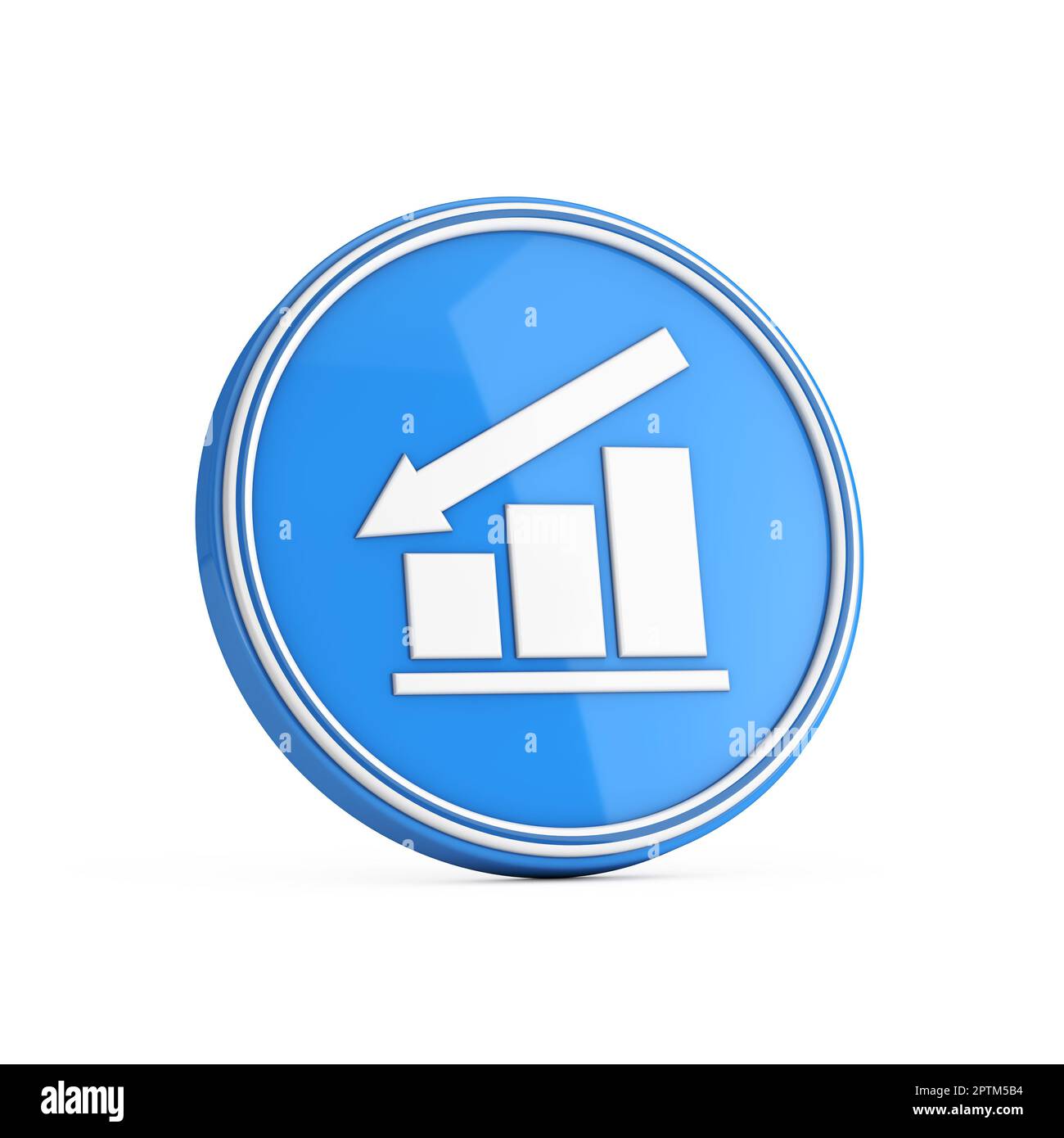 Decrease Arrow and Bar Chart Graph Diagram Statistical Business Icon in ...