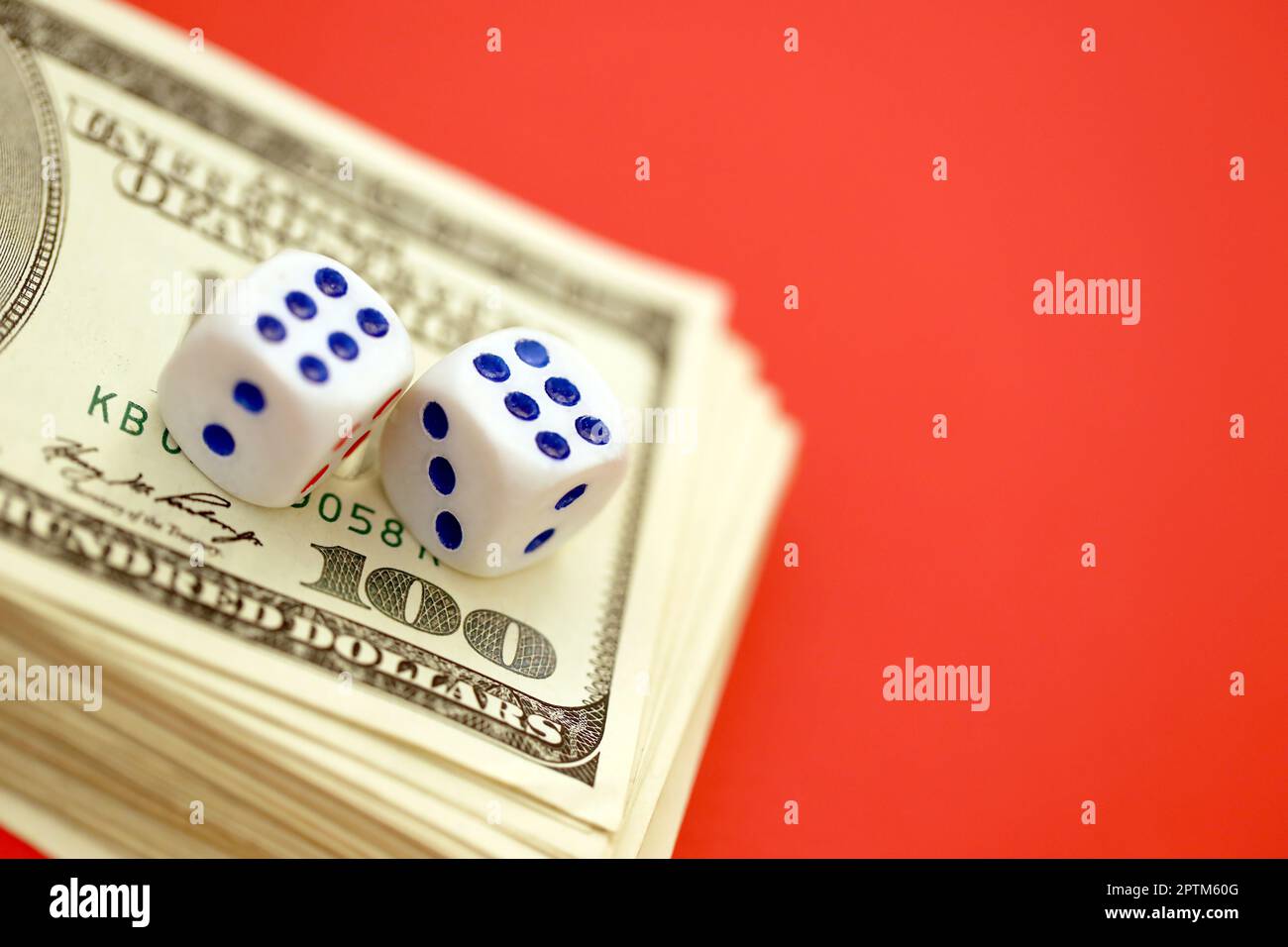 Money, finance and gambling concept. Close up on an American hundred US ...