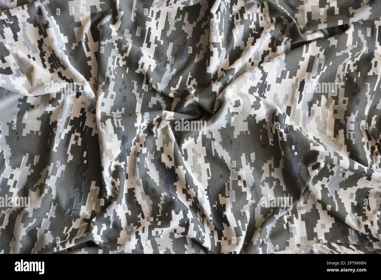 Fabric with texture of Ukrainian military pixeled camouflage. Cloth ...