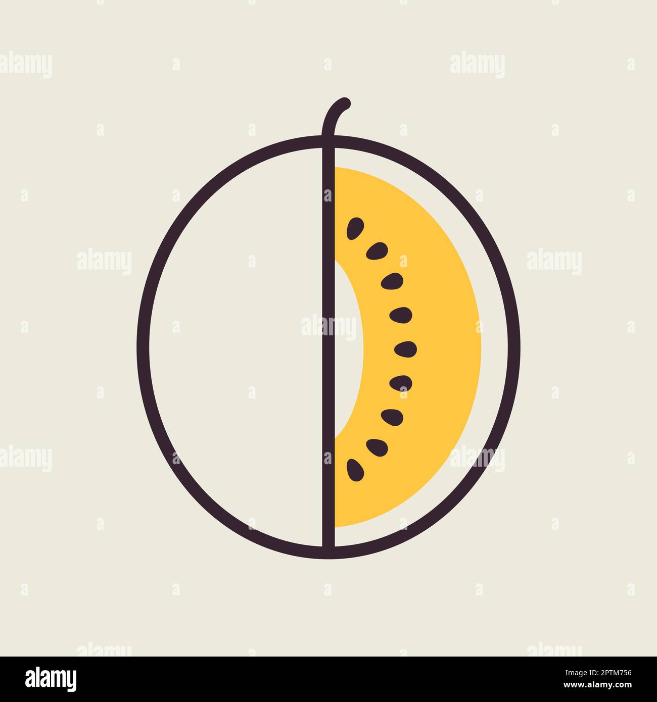 Melon vector icon. Graph symbol for food and drinks web site, apps ...