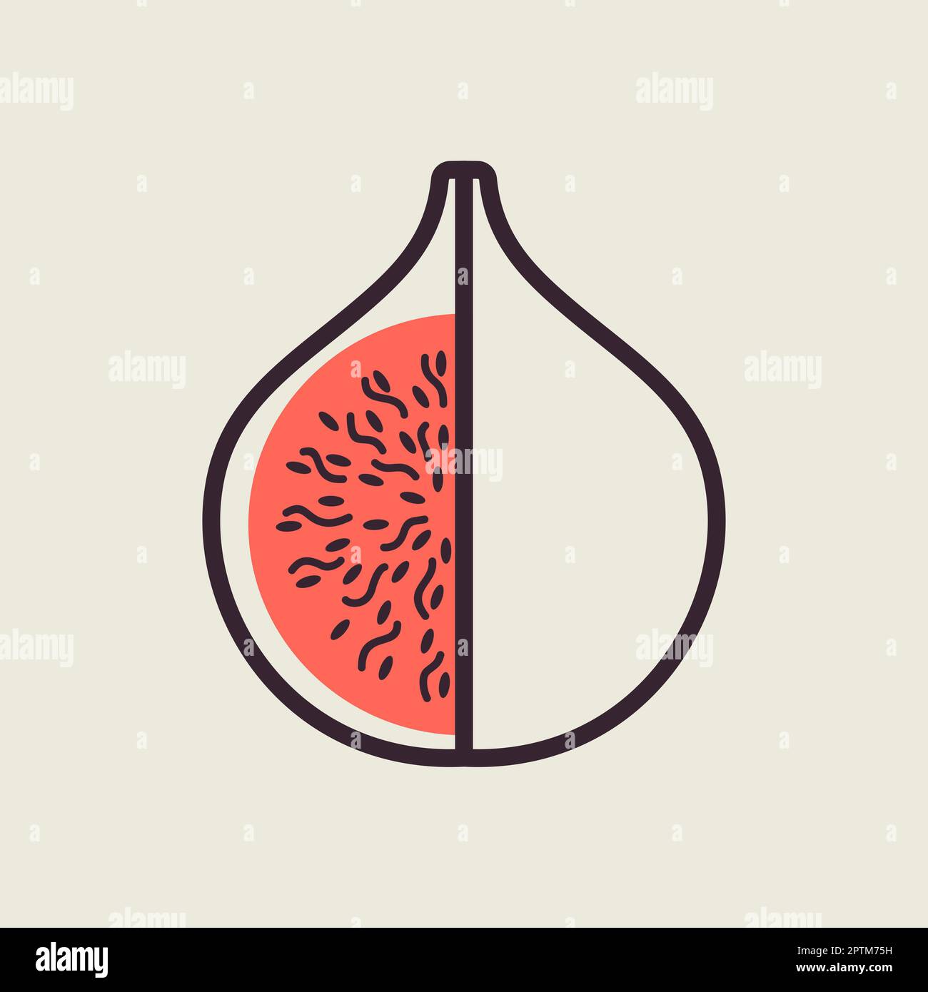 Fig tropical fruit vector icon. Graph symbol for food and drinks web ...