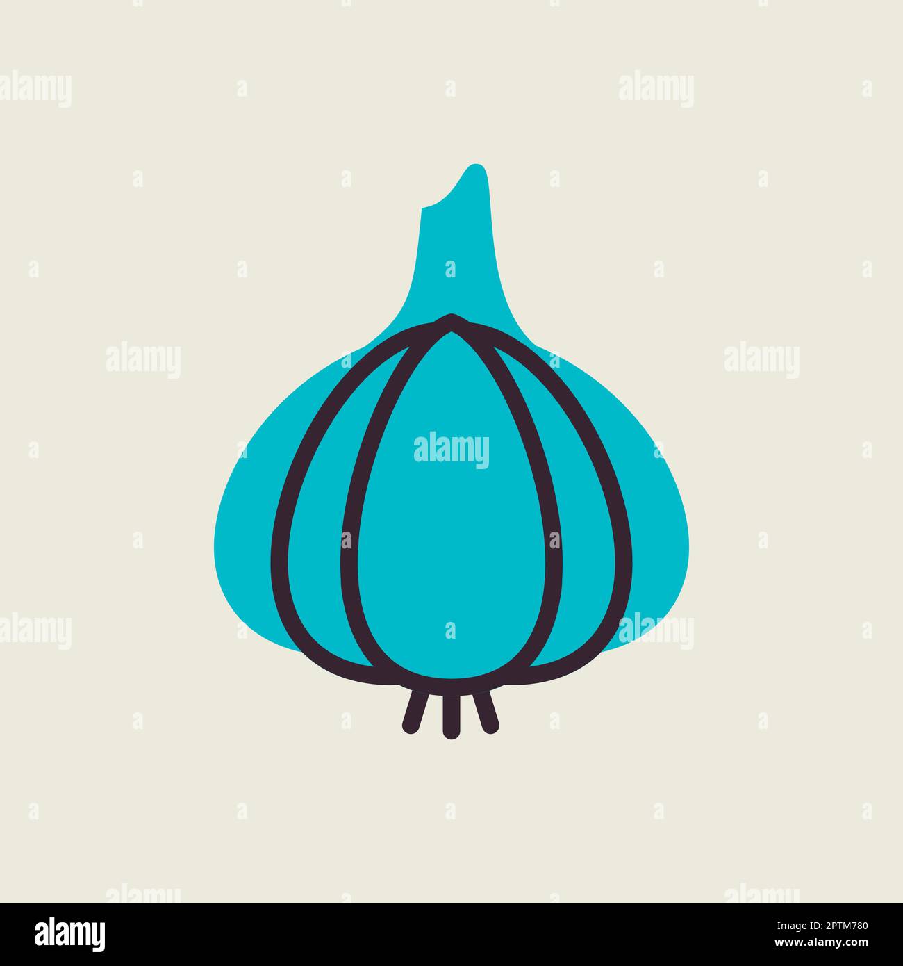 Garlic bulb, allium sativum isolated design vector icon. Vegetable sign ...