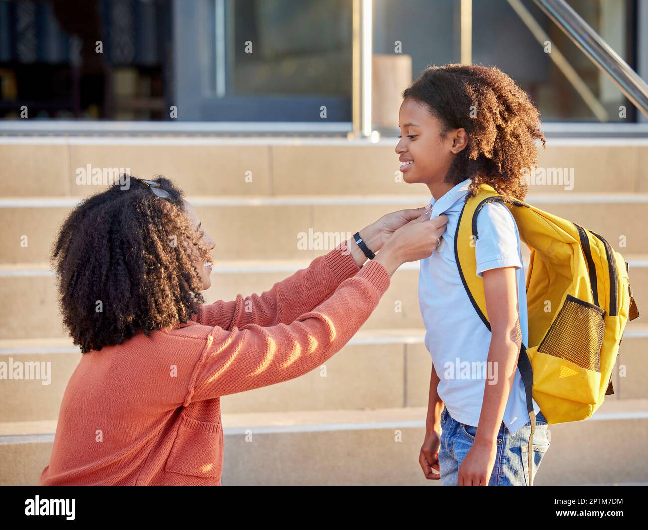 Boy Getting Ready For School