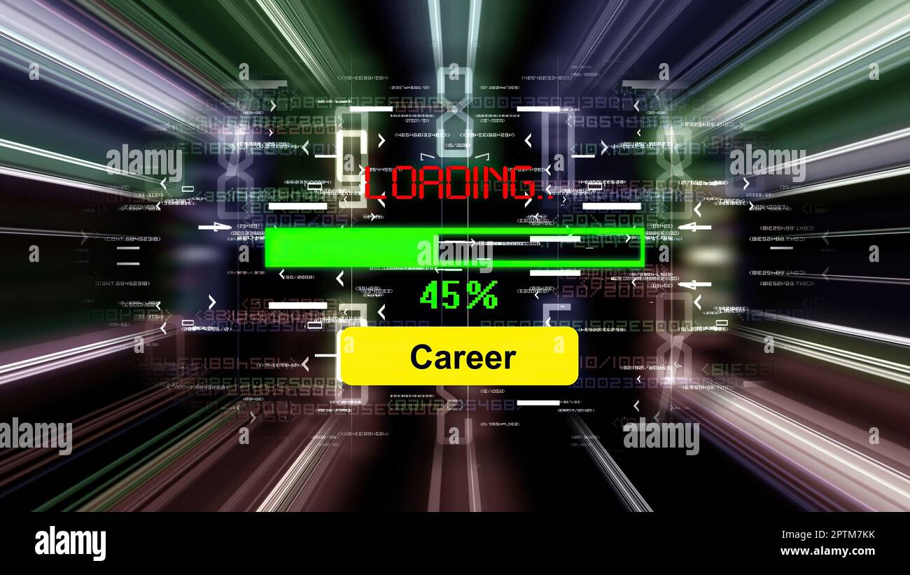 Career loading progress bar on the screen Stock Photo - Alamy
