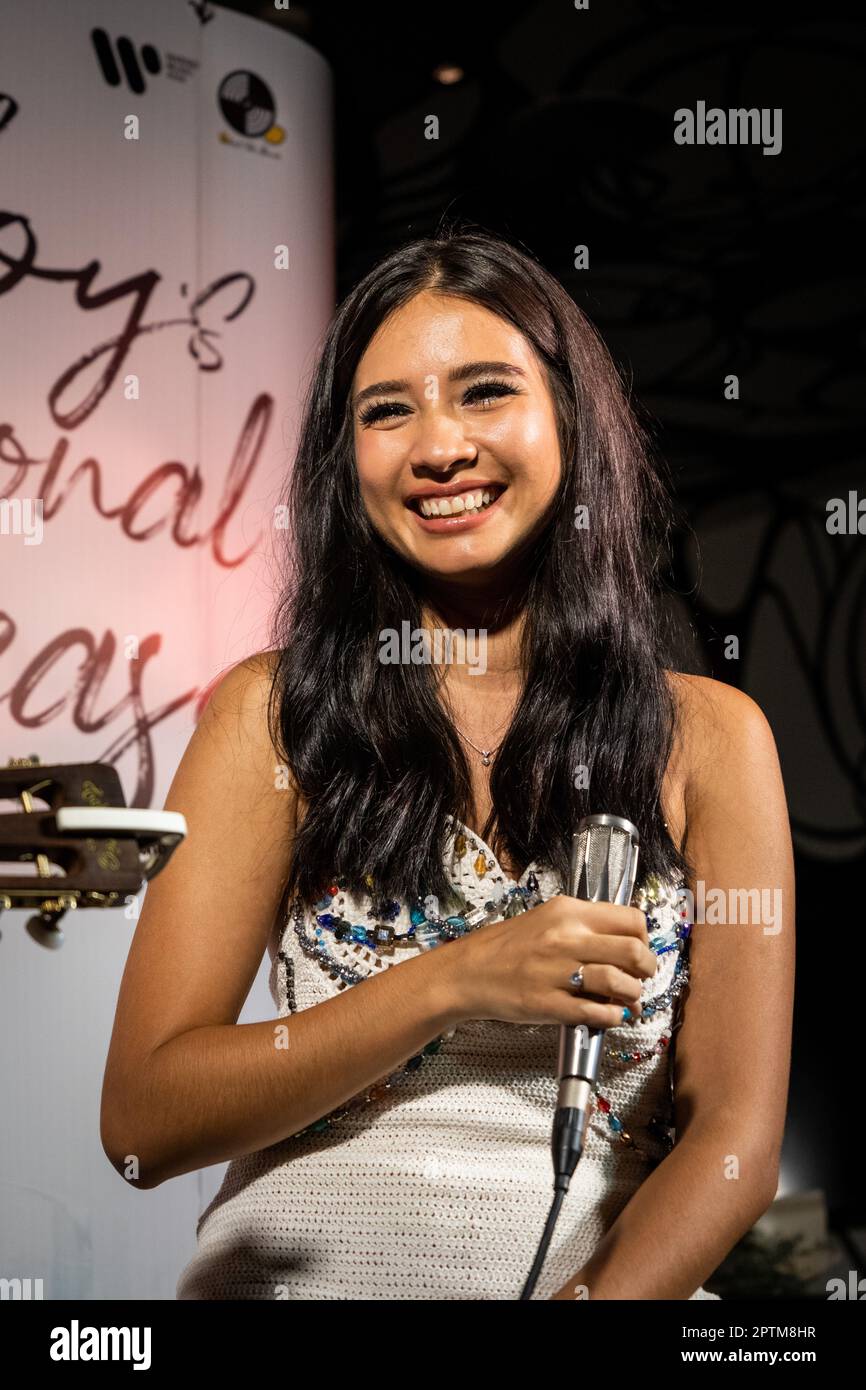 Bangkok, Thailand. 28th Apr, 2023. Valentina Ploy smiles while ...