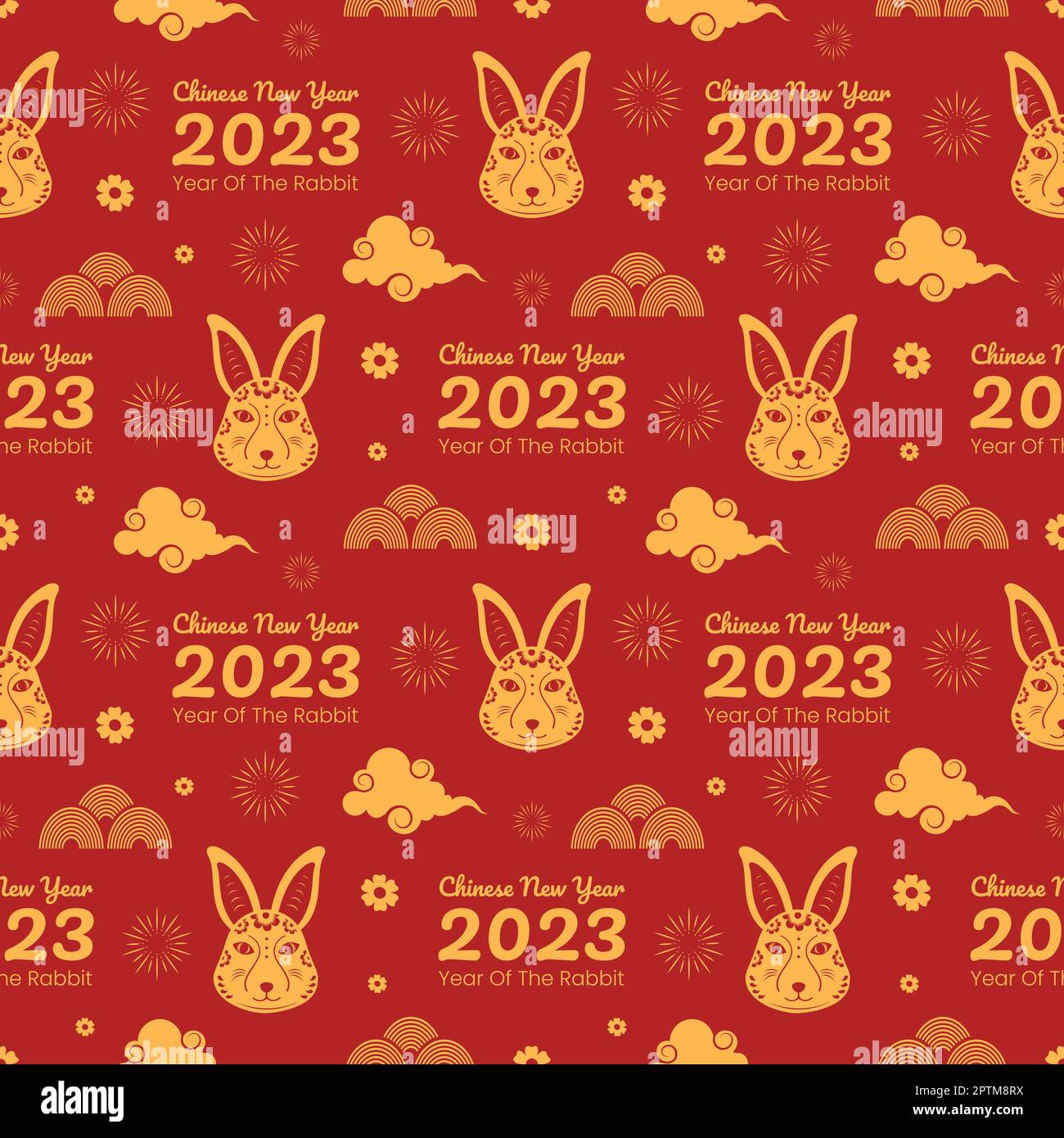 Chinese Lunar New Year 2023 Days Seamless Pattern Decoration Template ...