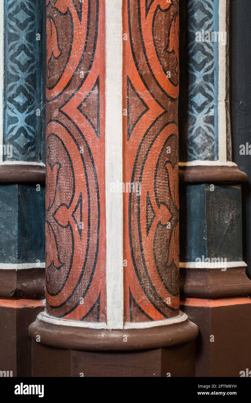 Chartreuse de Champmol, former Carthusian monastery, Chapel, 1844. France. interior. Columns ...