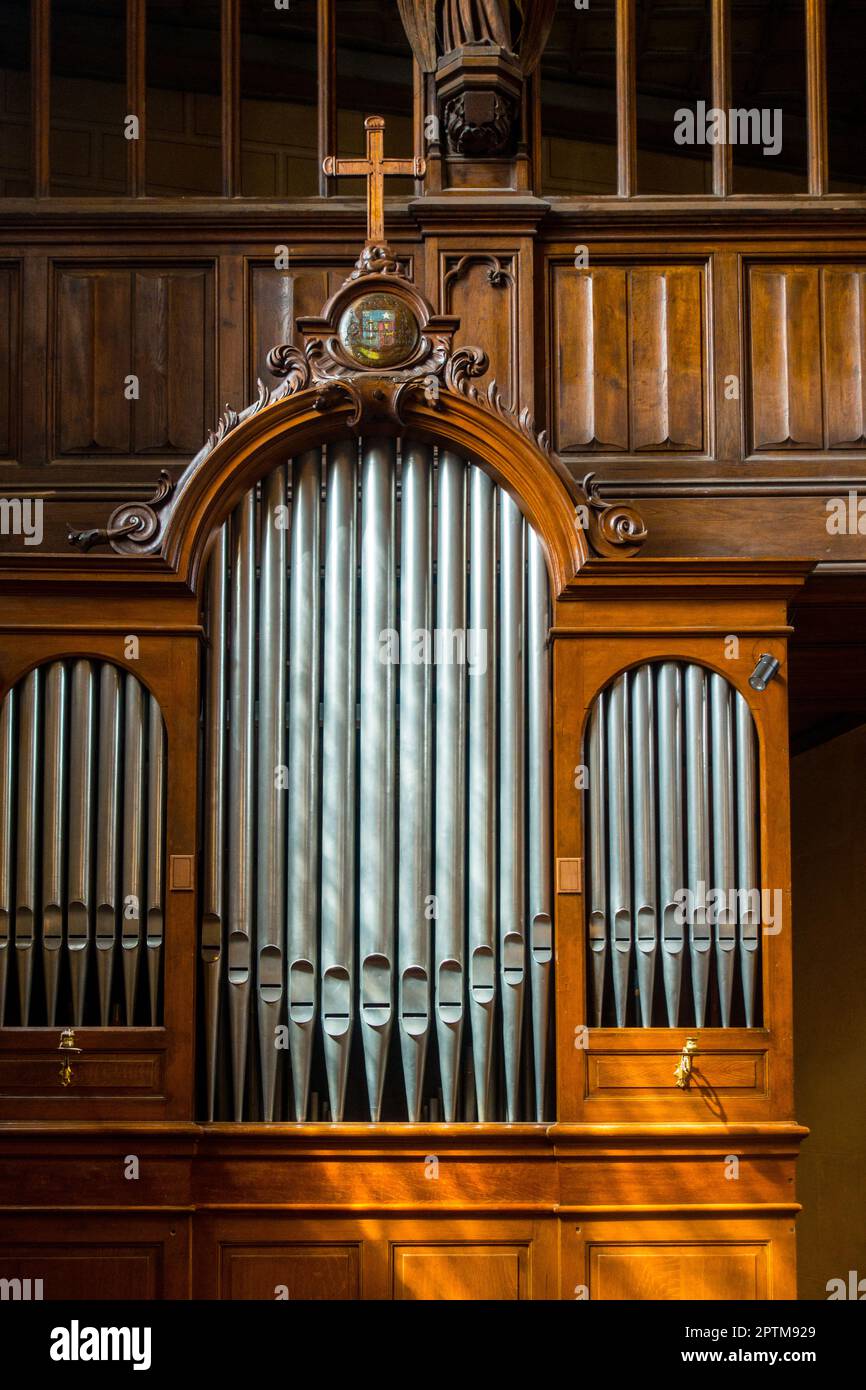 Chartreuse de Champmol, former Carthusian monastery,, Dijon, France. Chapel organ, c 1900 Stock ...