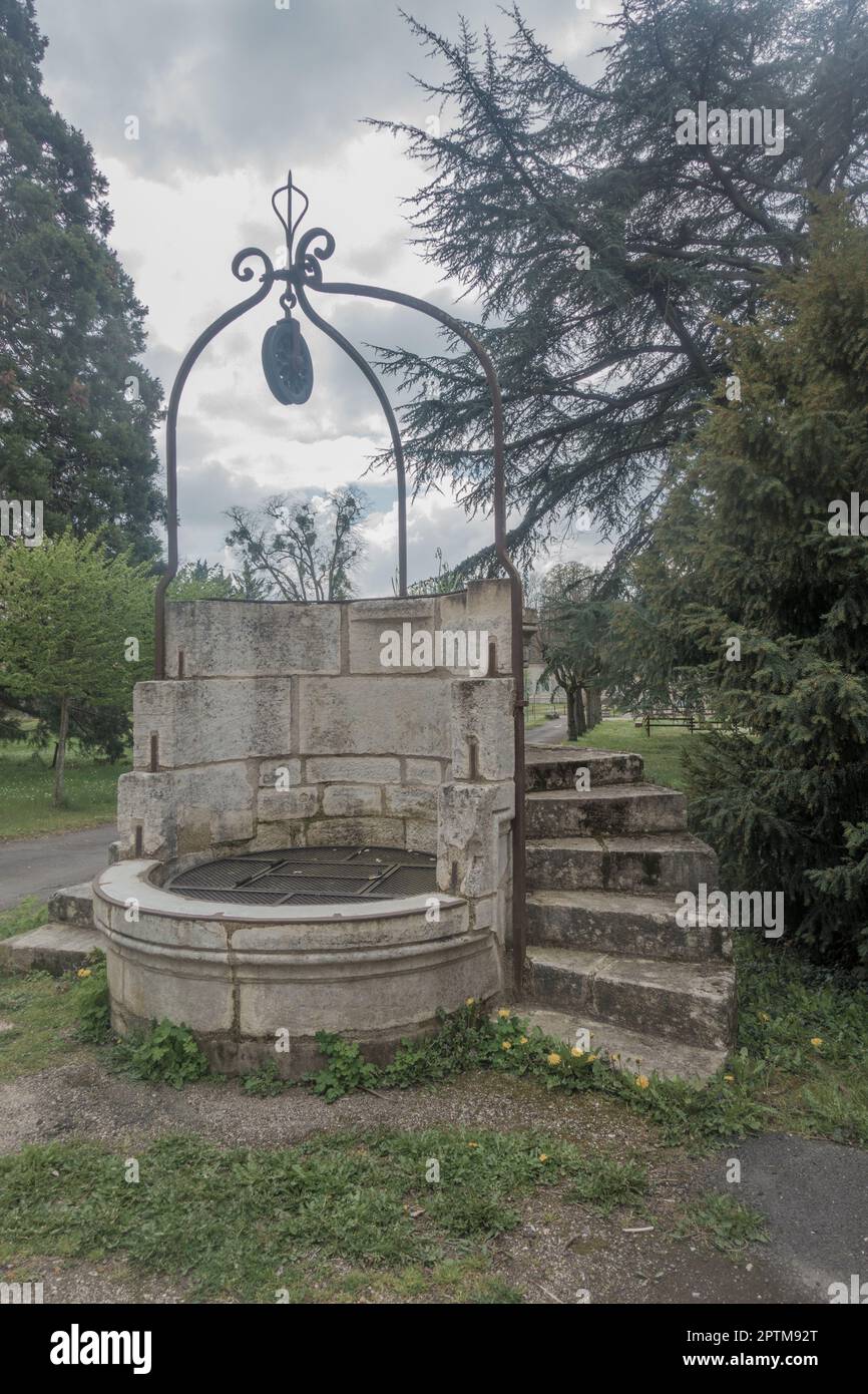 Chartreuse de Champmol, former Carthusian monastery,14th century, Dijon, France. Well Stock ...