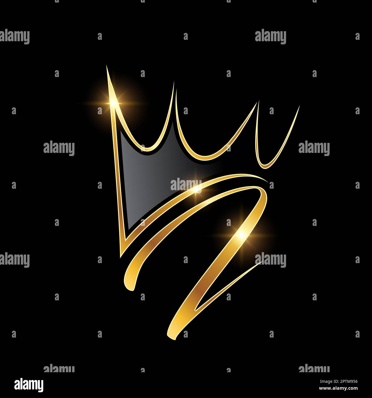 Gold Monogram Crown Logo Initial Letter I Stock Vector Image & Art - Alamy