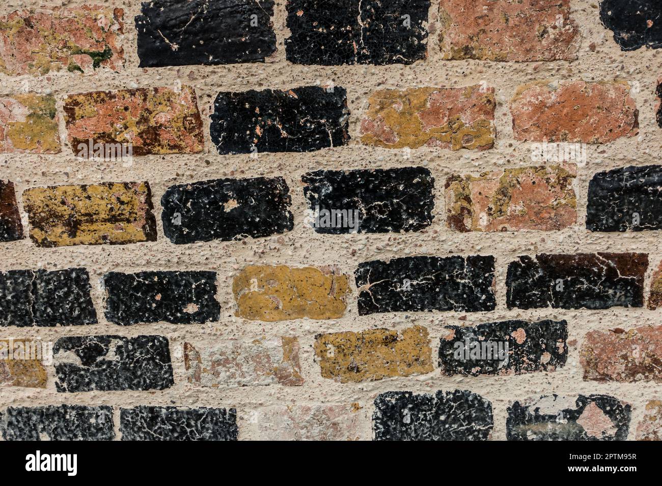 Brick wall, Chartreuse de Champmol, former Carthusian monastery,14th ...
