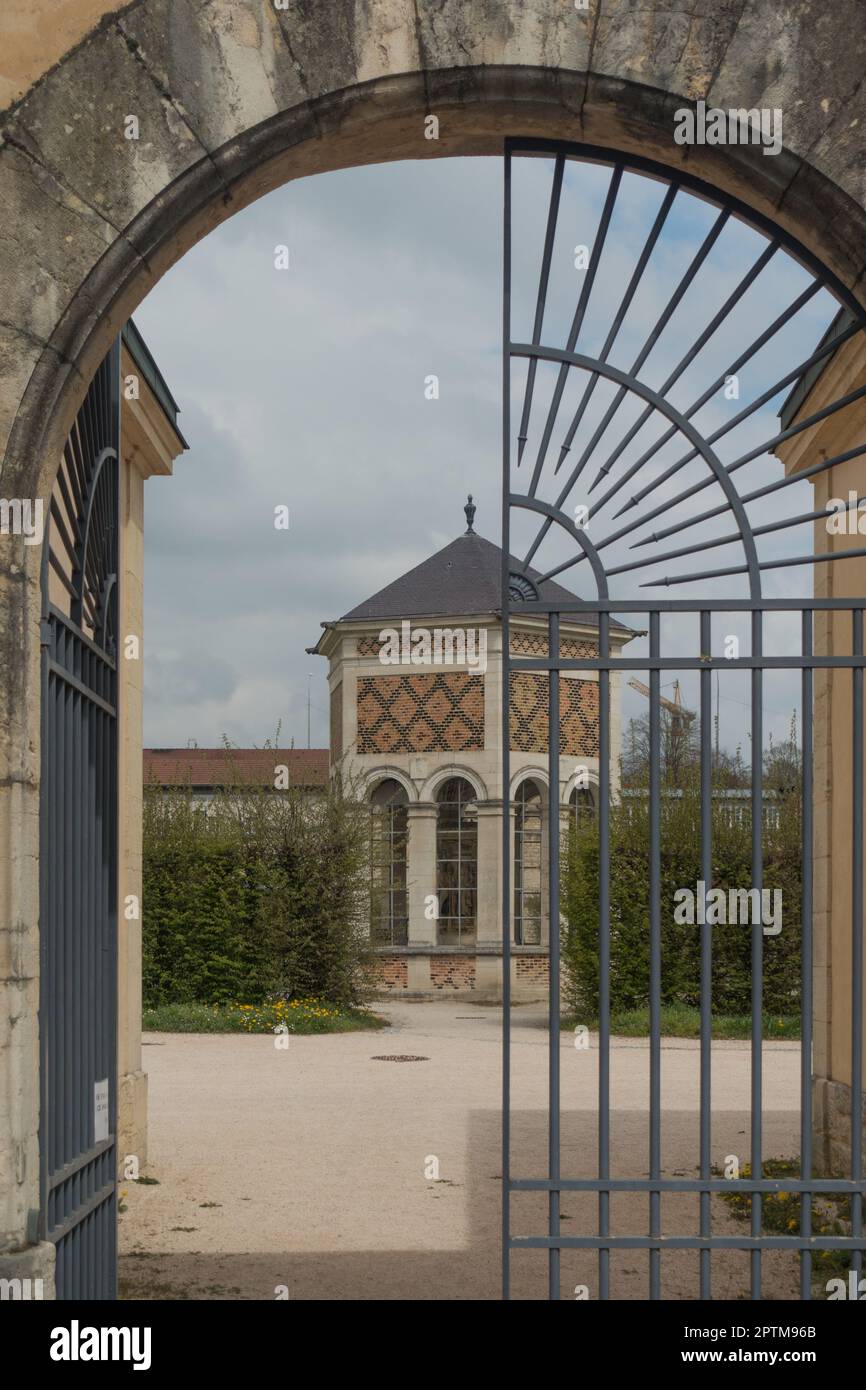 Chartreuse de Champmol, former Carthusian monastery,14th century, Dijon, France. Entrance gate ...