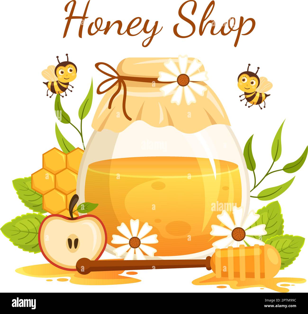 Honey Shop with a Natural Useful Product Jar, Bee or Honeycombs to be ...