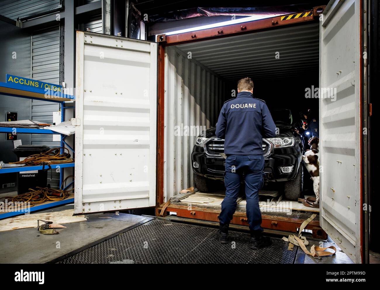ROTTERDAM - Customs officers from the Port of Rotterdam Customs with a ...