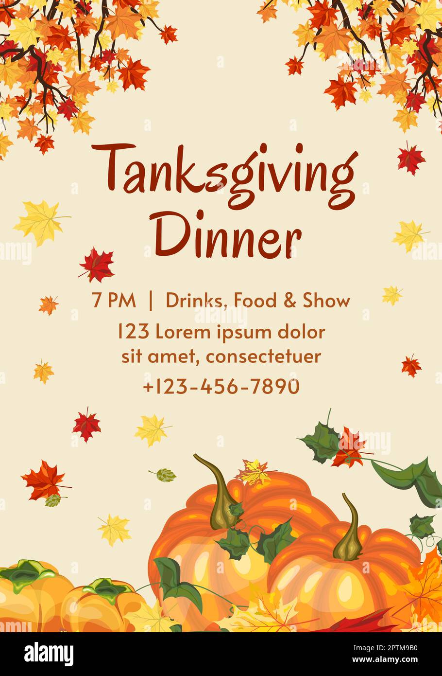 Thanksgiving Dinner Poster Stock Vector Image & Art - Alamy