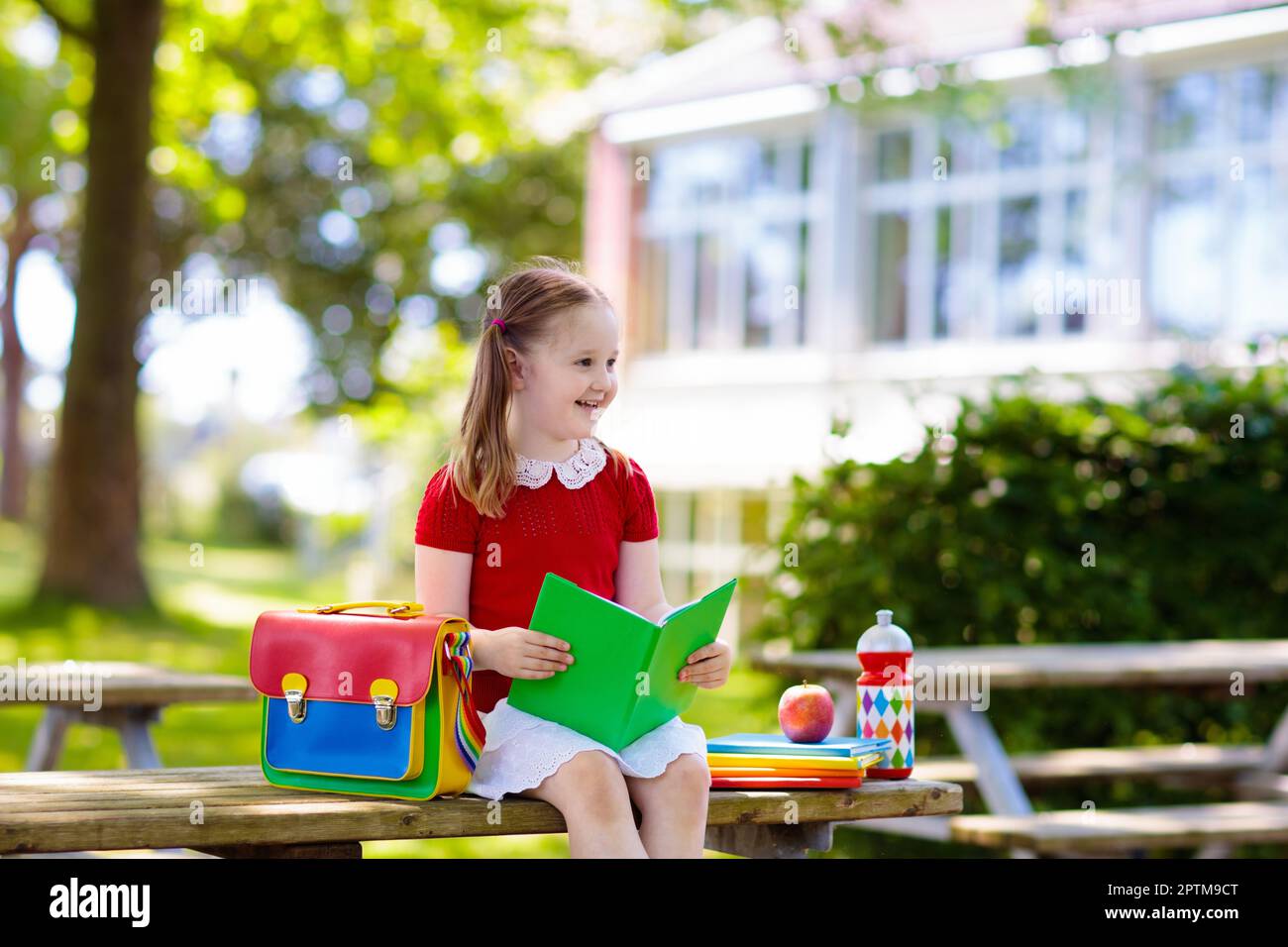 Child going back to school. Start of new school year after summer ...
