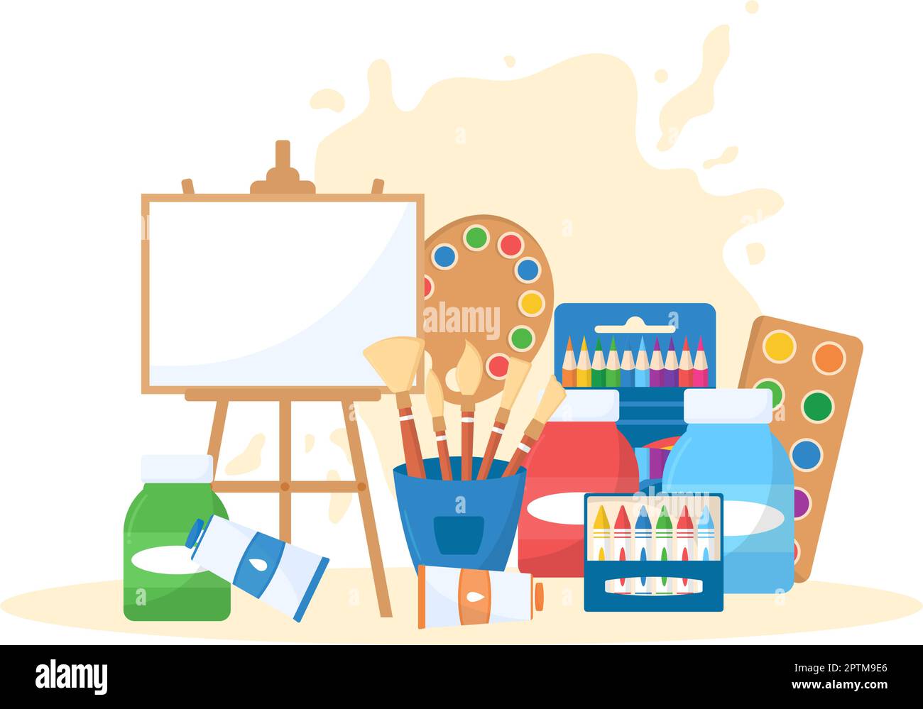 Art Shop with Painting Supplies Store Accessories and Tools for Drawing ...