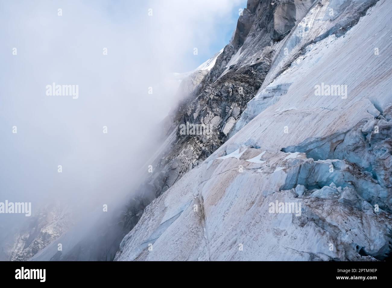 Rugged and dangerous mountain peaks high in the Alps losing their ...