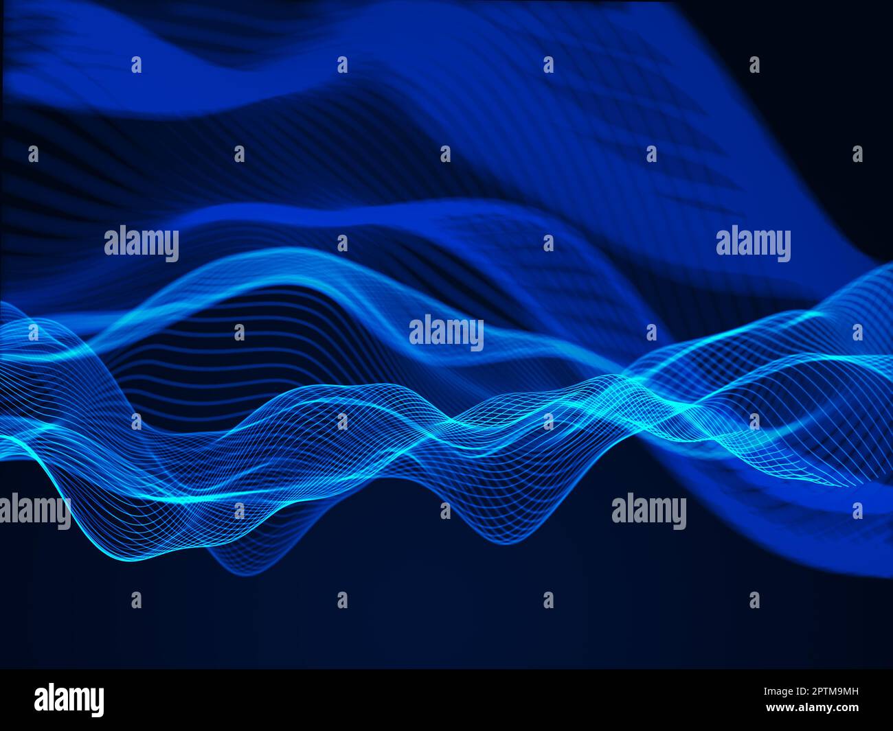 3D render of a network communications background with flowing data ...