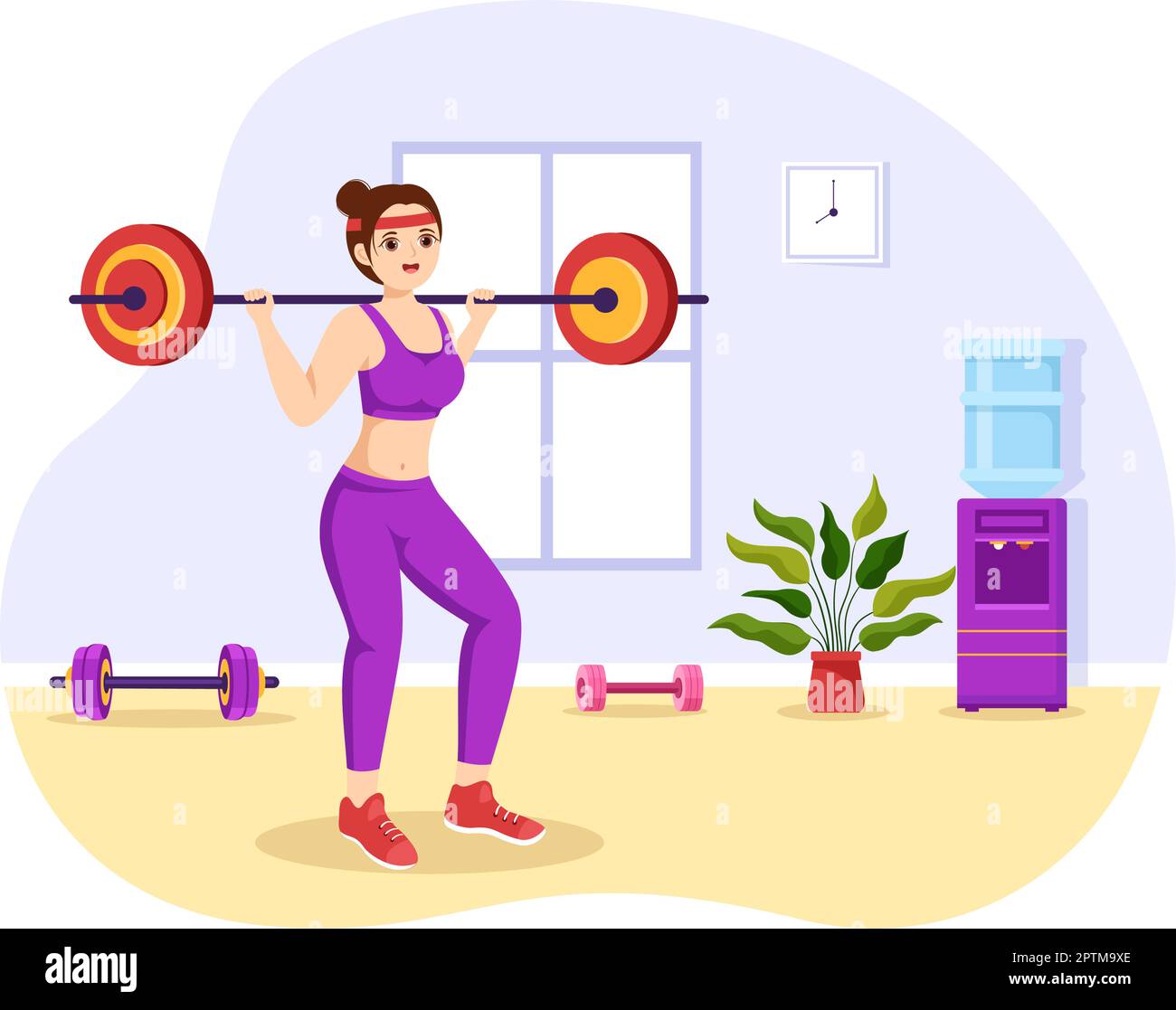 Female body builder lifting weights Stock Vector Images - Alamy