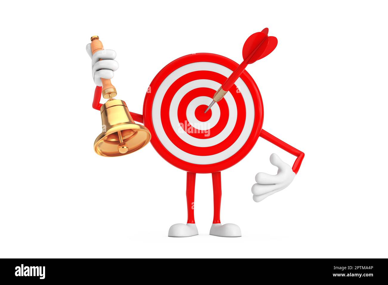 Archery Target and Dart in Center Cartoon Person Character Mascot with ...