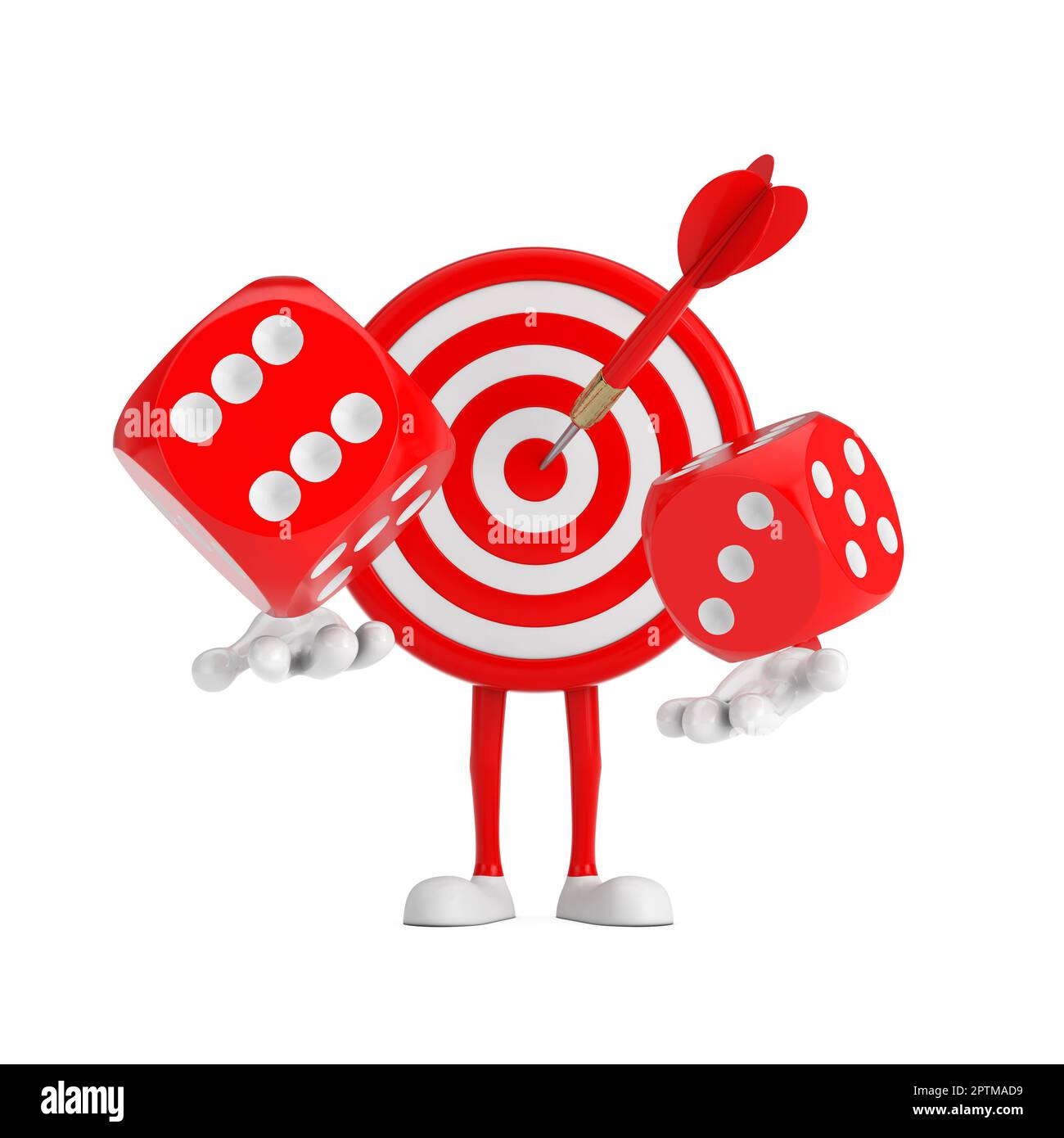 Archery Target and Dart in Center Cartoon Person Character Mascot with ...