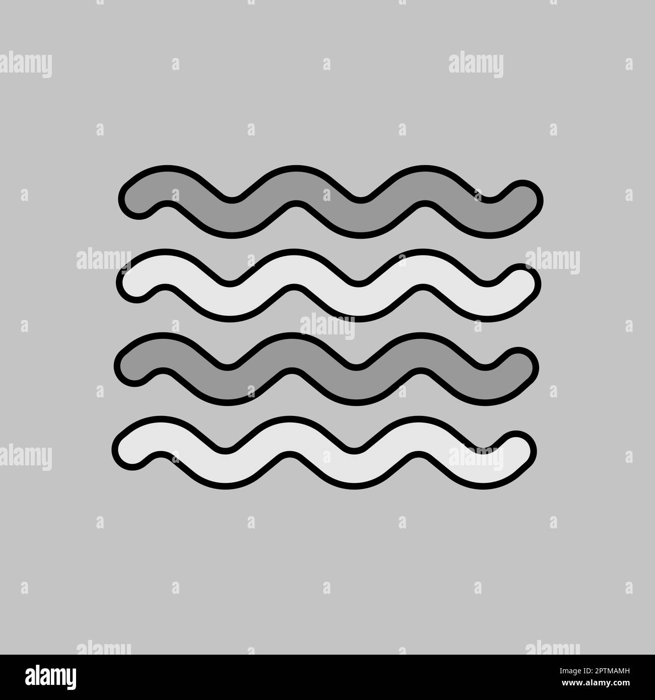 Sea wave vector grayscale icon. Nature sign Stock Vector Image & Art ...
