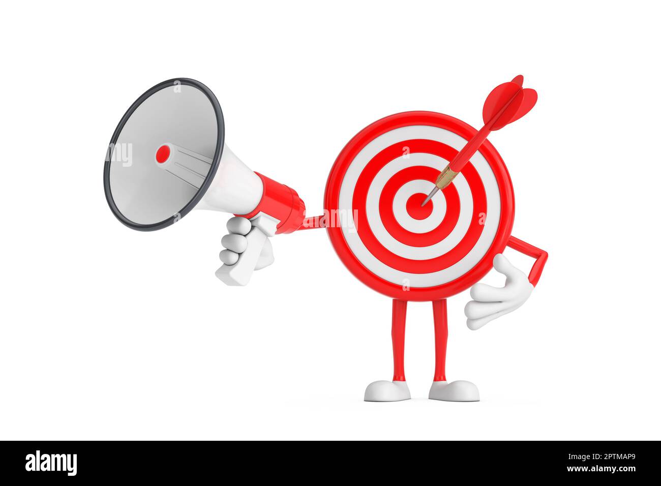 Archery Target and Dart in Center Cartoon Person Character Mascot with ...