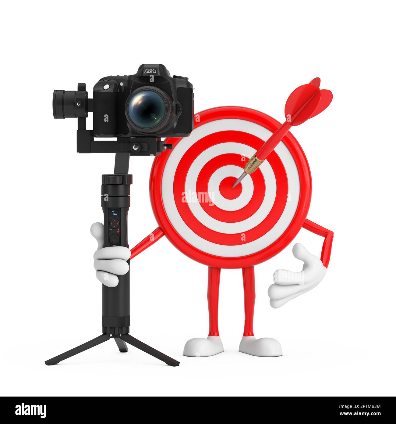 Archery Target and Dart in Center Cartoon Person Character Mascot with ...