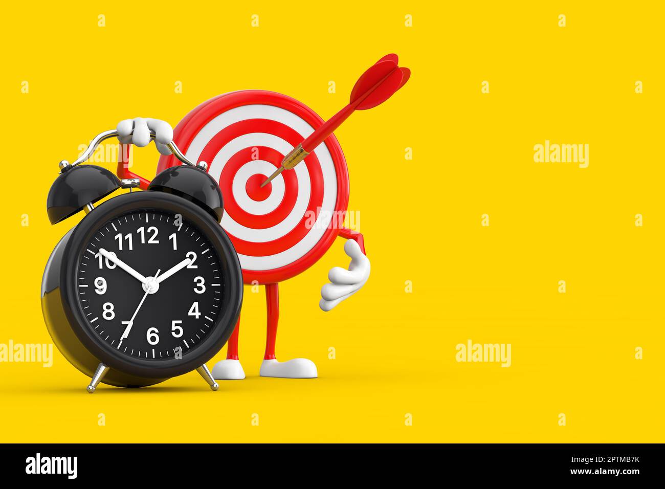 Archery Target and Dart in Center Cartoon Person Character Mascot with ...