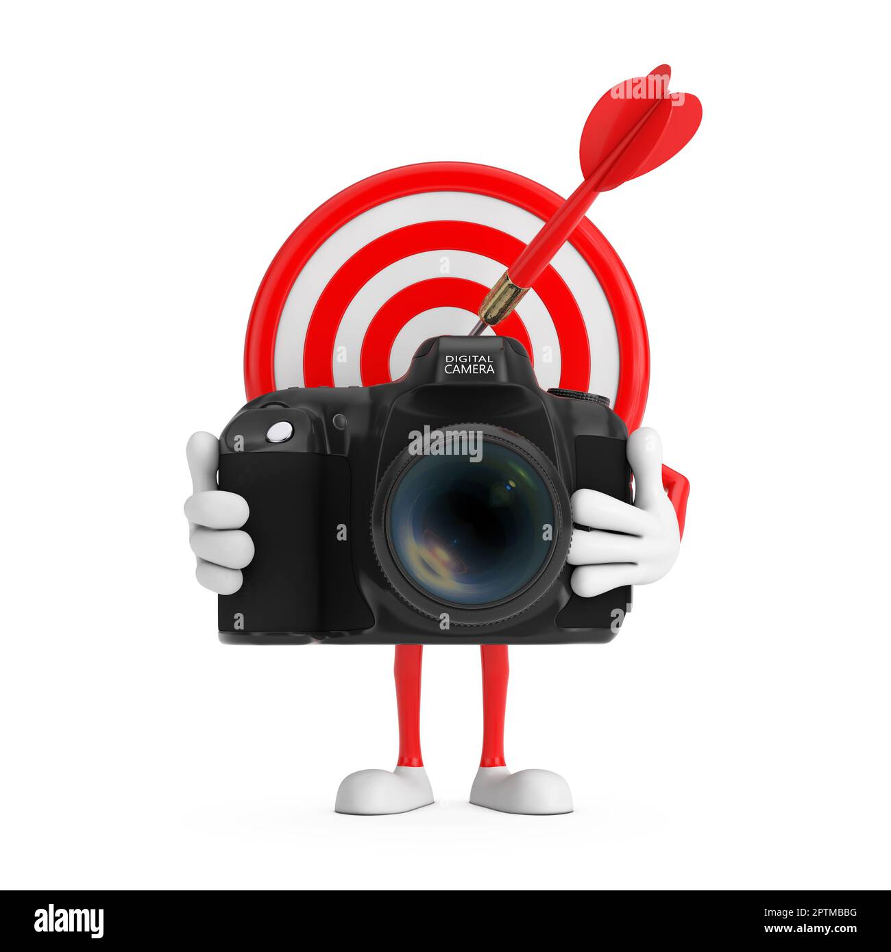 Archery Target and Dart in Center Cartoon Person Character Mascot with ...